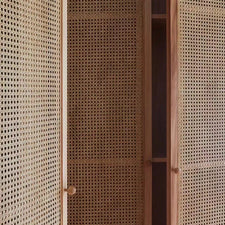 Custom Arch Design Solid Wood Rattan Cane Webbing Interior Door | Clos ...