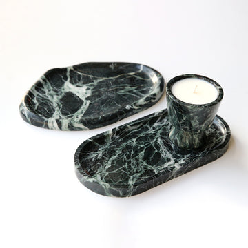 Natural Stone Oval Plate | Botanic Green – Pamper Haus Design Shop