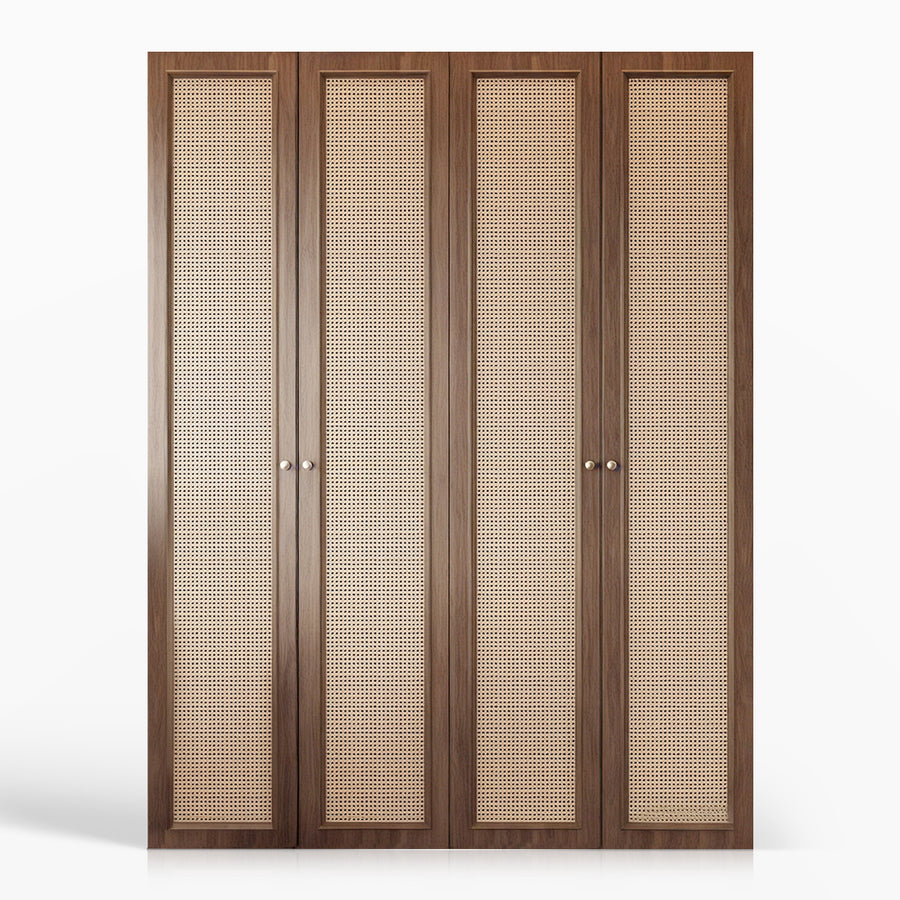 Custom Design Solid Wood Rattan Cane Webbing Interior Door | Closet Do ...