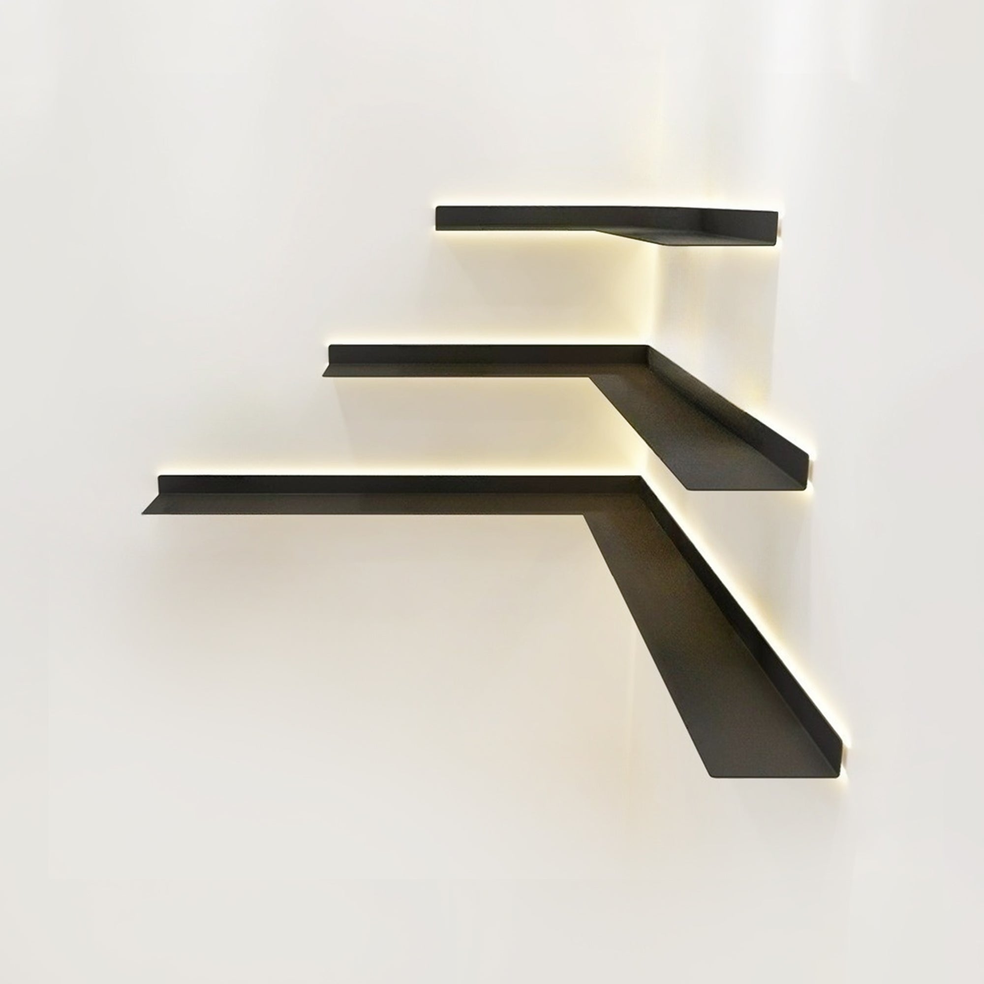 L-Shape LED Recessed Floating Shelves | Corner Walls – Pamper Haus ...