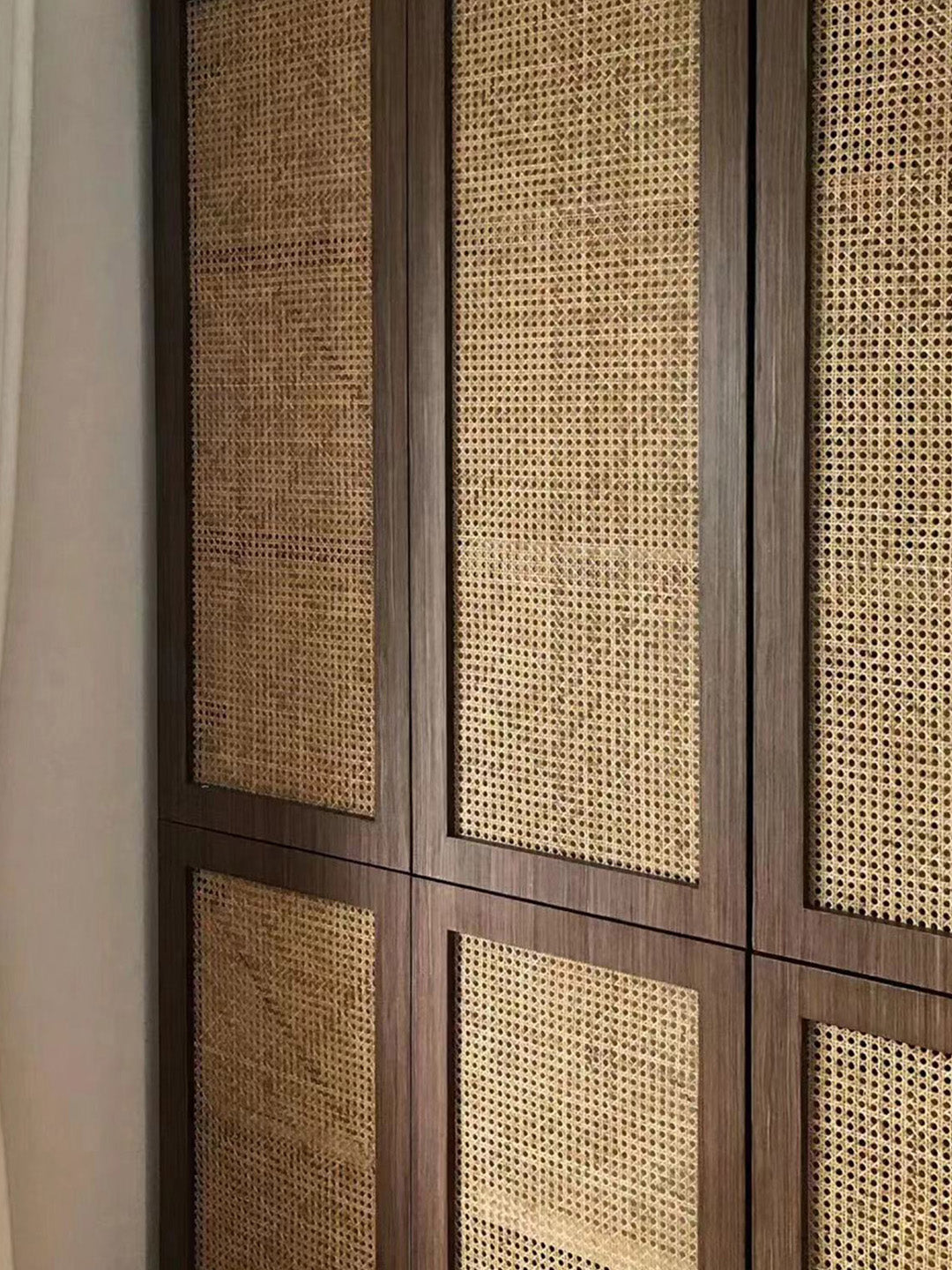 Custom Design Solid Wood Rattan Cane Webbing Interior Door | Closet Do ...