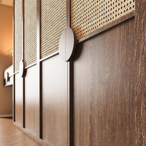 Custom Arch Design Solid Wood Rattan Cane Webbing Interior Door | Clos ...
