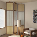 Mid Century Modern Fluted Glass Cane Privacy Screen | Room Divider ...