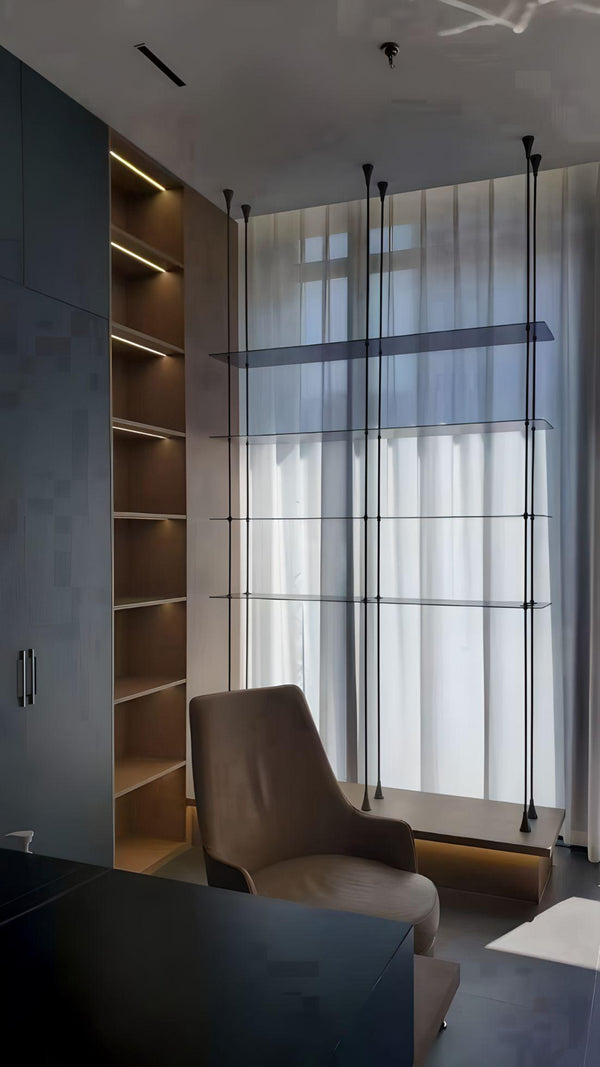 Modern Stainless Metal Ceiling Mount Shelving Unit