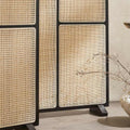Mid Century Modern Wood Webbing Cane Panel Wall Divider Panel | Privac ...