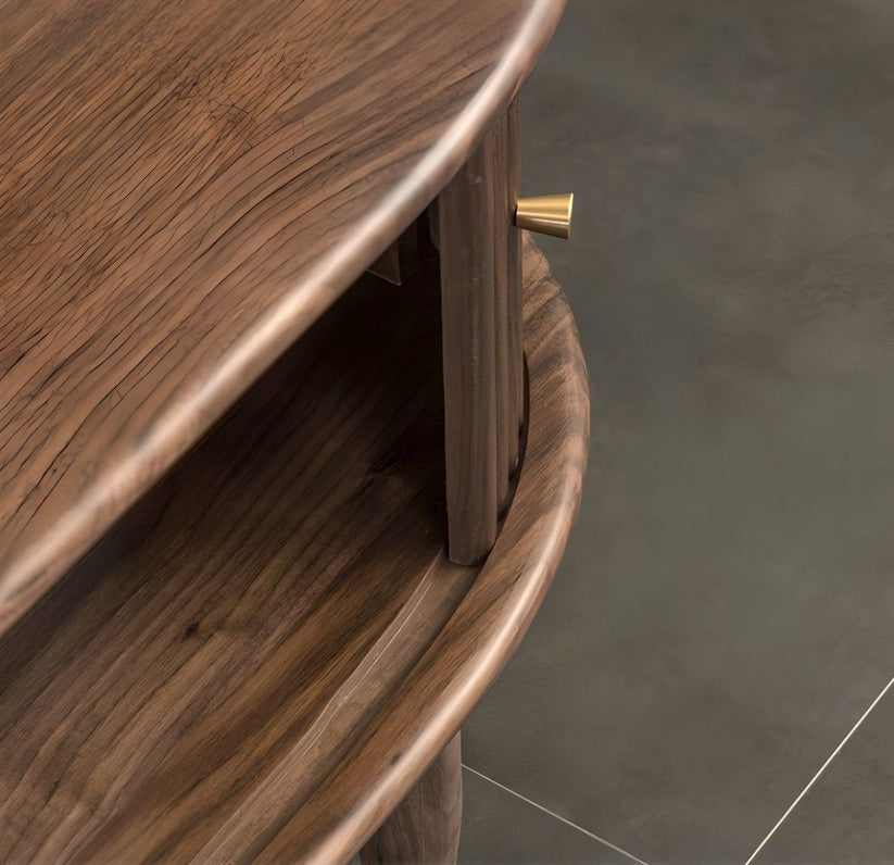 Mid Century Walnut Media Stand For Short Throw Projector