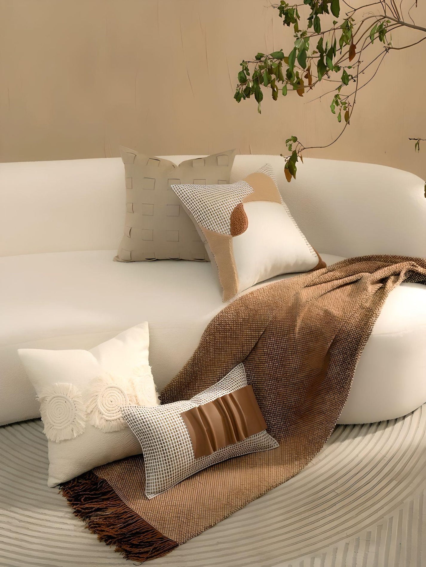 Abstract Design Boho Wabi Sabi Personalize Custom Pillow Cushion