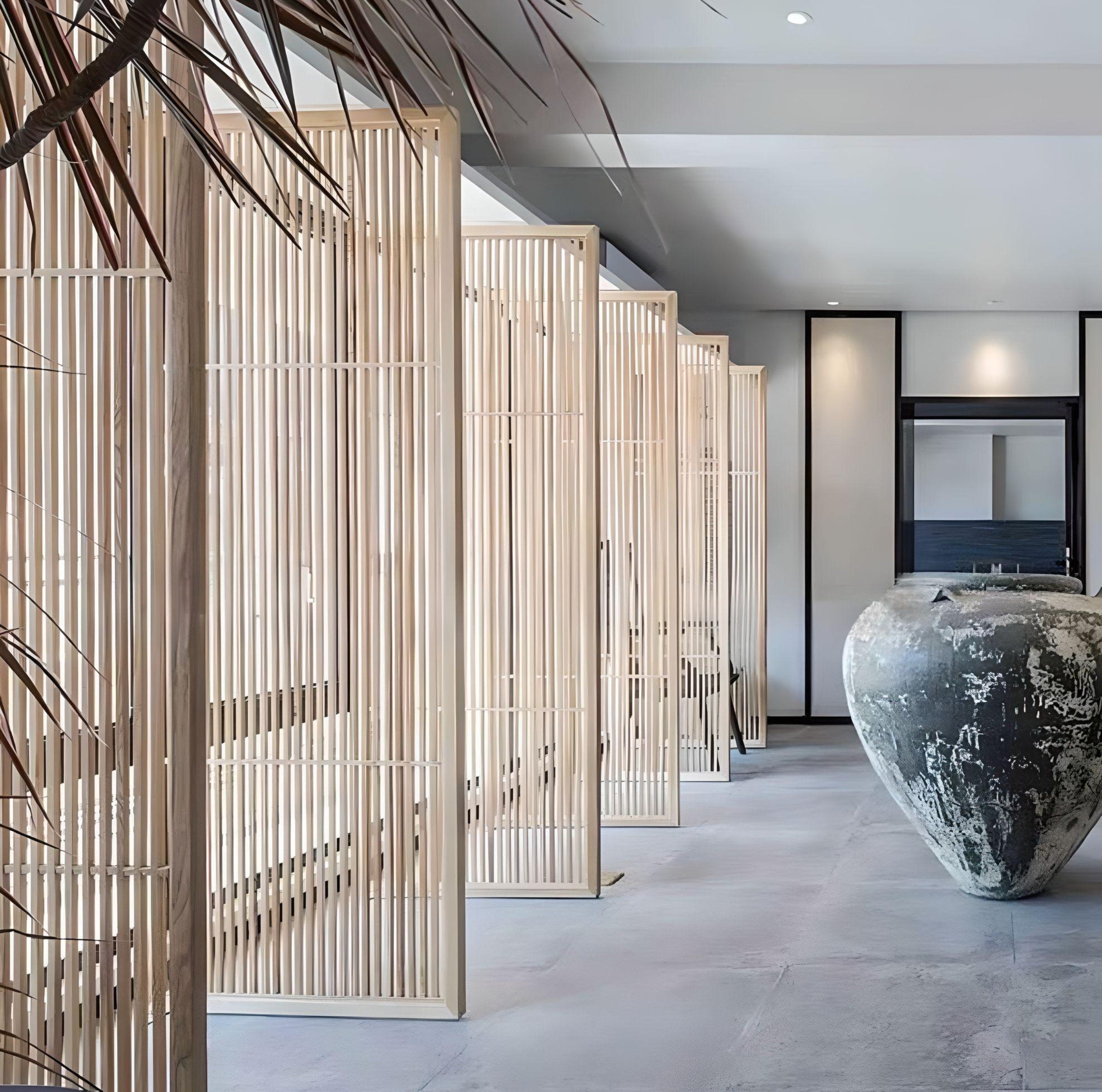 Modern Wood Slat Sliding Door | Asian Style Wood Slat Door | Modern Pi